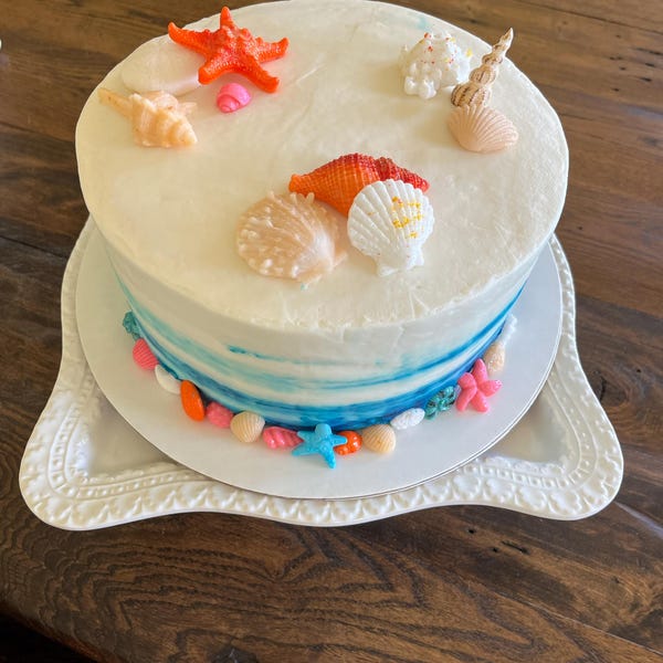 Edible Sugar Seashells, Beach Wedding Cake & Cupcake Toppers, Hard ...