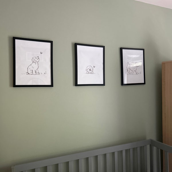 Doodle Dog Art, Puppy Nursery Print, Dog Wall Art, Kid Room Wall Art ...