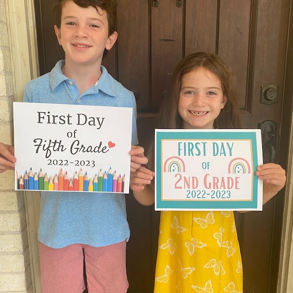 Digital Download, First Day of School Sign Printable, Kindergarten ...