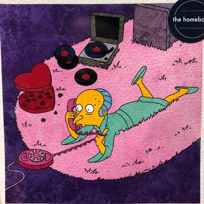 The Simpsons Mr Sparkle Watercolour Print Scenic Simpsons - Etsy