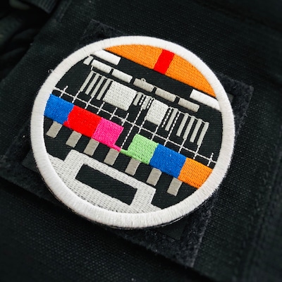 No Signal Television Iron-on Patch, Old TV Vintage Badge, SABC Test ...