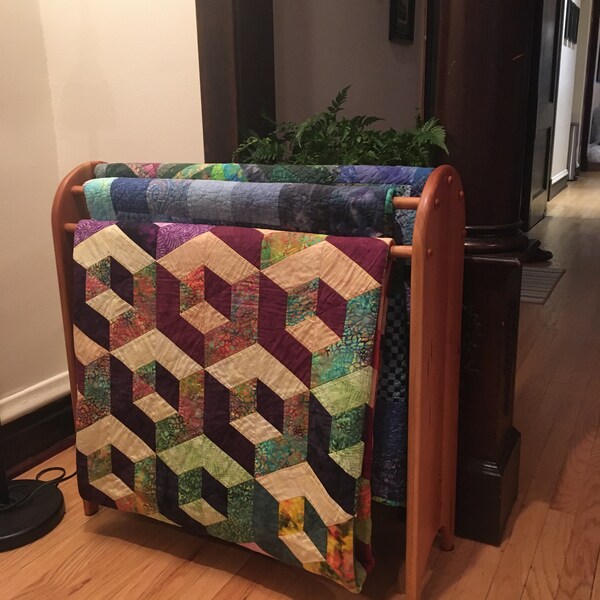 Quilt Rack, Walnut, Afghan Rack, Hand Made, Hand Crafted, Blanket ...