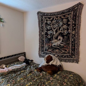 Dark Floral Cottagecore Rug Bohemian Aesthetic Living Room Home Decor ...