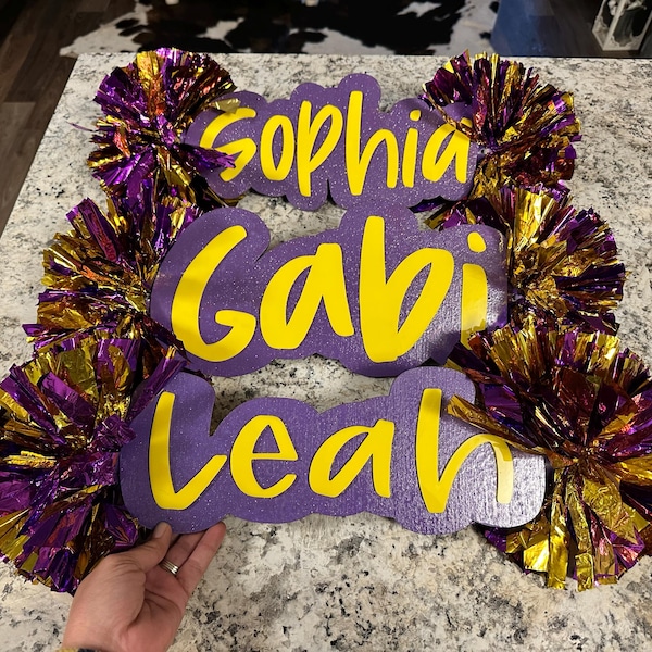 Custom Cheer Stick -game Day Signs - Pom Pom Sign - Custom Cheer Stick ...
