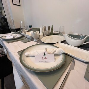 Personalised Santa Christmas Place Cards, Place Name Cards, Festive ...