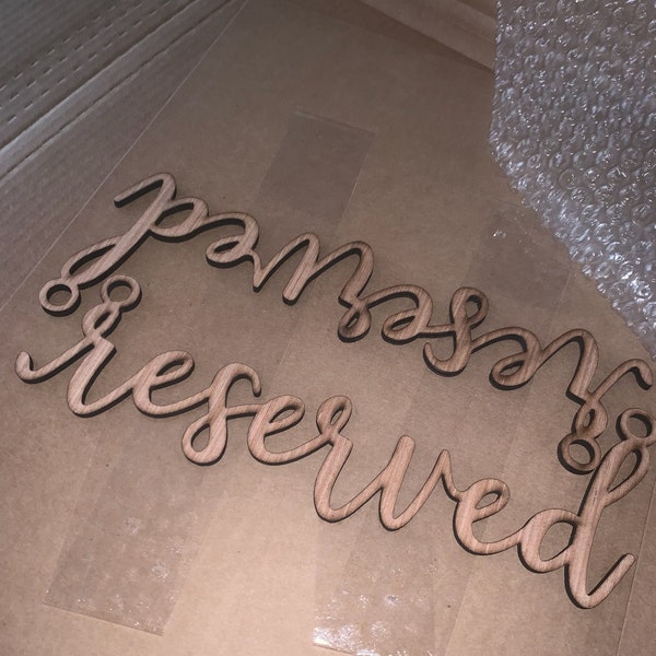 Birchwood Reserved Sign: Cursive Wedding Chair Decor (set of 2) - Etsy