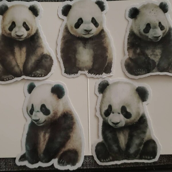 Panda Bear, Set of 20 Stickers, Sticker, Journal Sticker, Die Cut ...