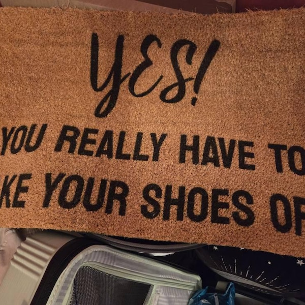 Please Remove Your Shoes | Welcome Mat | Housewarming Doormat | Funny ...