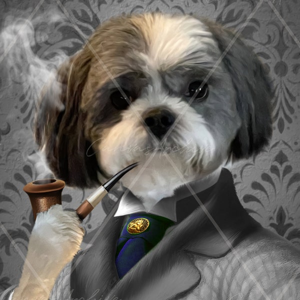 Custom Pet Portraits,pet Portraits,fancy Custome Dog Potrait,dog in ...