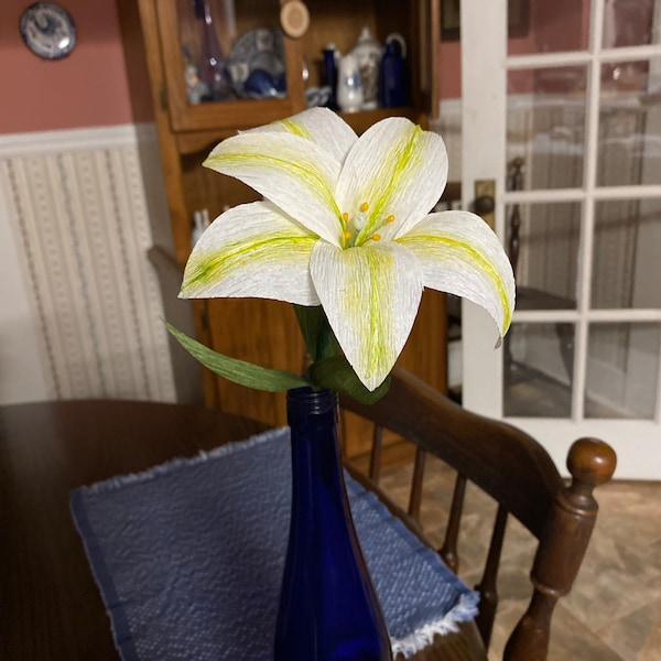 Crepe Paper Easter Lily Template and Tutorial, Lily SVG File, Lily PDF ...