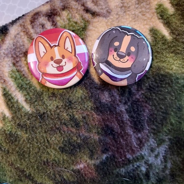 Pride Puppies Buttons (1.5 In) | Cute Dogs Pride Flag Pinback Button ...