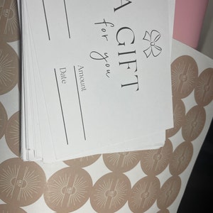 Personalised A6 Gift Vouchers A6 Gift Certificates Gift Vouchers Gift ...