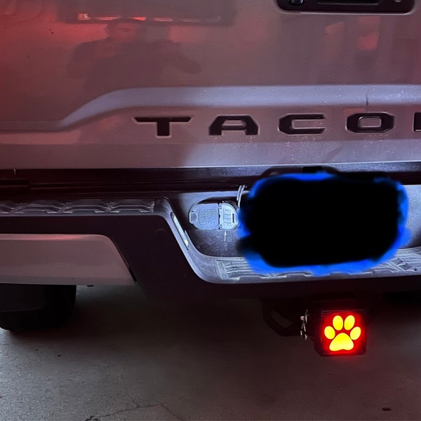 Paw Print LED Hitch Cover - Third Brake Light - Etsy