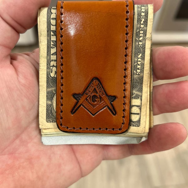 Leather Money Clip With Motorcycle - Etsy
