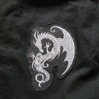 Dragon Patch, Baroque Dragon, Medieval Dragon, Iron on Patch, Gothic ...