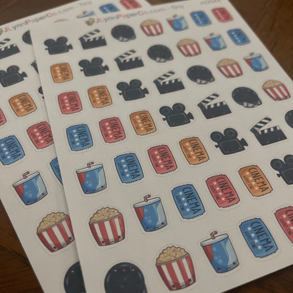 Kawaii Movie Night Stickers | AD044 - Etsy