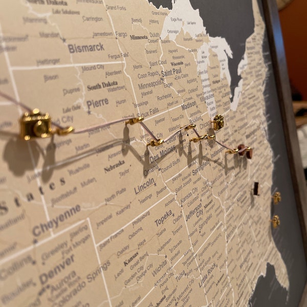 Ring Map Pins- Set of 10- MP116- Map Your Travels by Threading String ...