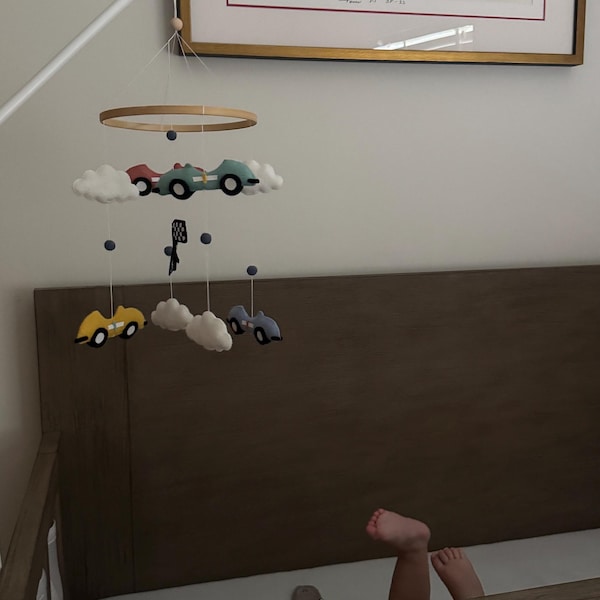 Retro Racing Cars Baby Mobiles Vintage Cars Nursery Mobile Retro Cars ...