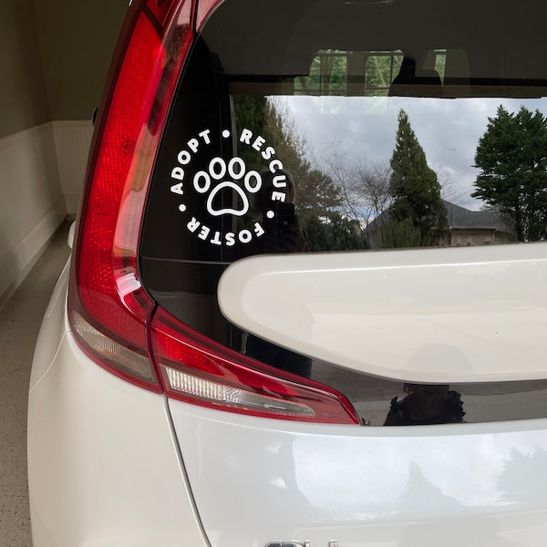Adopt Rescue Foster Vinyl Decal | Pet Decal | Water Bottle Decal | Car ...