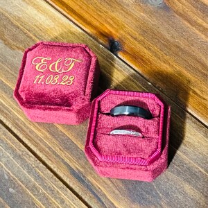 Personalized Velvet Ring Box Monogram Ring Box Ring Box for Wedding ...
