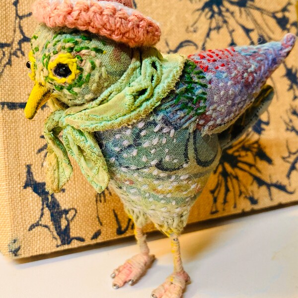 Handstitched Wall Hanging Sculpture Textile Art Bird by Daria Sikora ,A ...