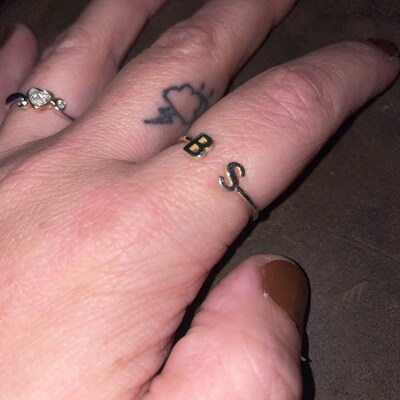 Personalized Initial Ring With Two Letters, Custom Letter Ring, Dainty ...