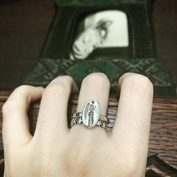 Intaglio Angel With Wings Roman Coin Sterling Silver Ring | 24k Gold ...