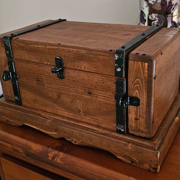 Secret Compartment Box , Antique Wood Box Handmade in Italy , Hidden ...