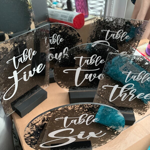 VINYL ONLY Wedding Vinyl Table Numbers Stickers Decal for Seating Plan ...