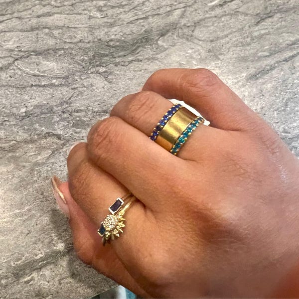 Eternity Birthstone Ring by Caitlyn Minimalist • Custom Multi Gemstone Ring • Personalized ...