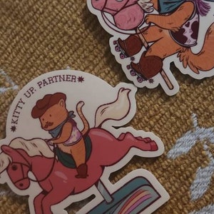 Roller Skate Sticker, Cowboy Cat Sticker, Cowboy Kitty, Roller Derby ...