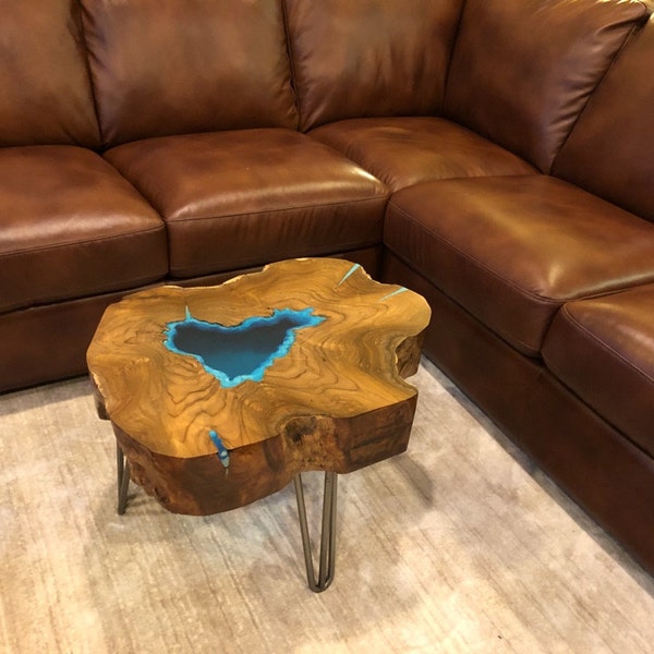 Epoxy Resin Round Wood Stools, Different Colors - Etsy