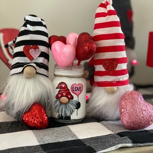 Valentines Day Gnome Mini Mason Jar Love Perfect Mason | Etsy