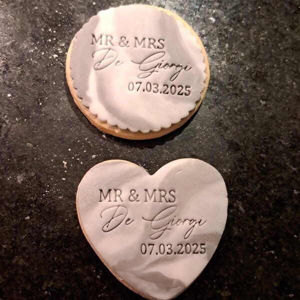 CUSTOM Names Mr and Mrs With Date Cookie Biscuit Stamp (fits M&S ...