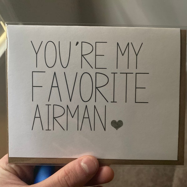 Air Force Military Airman Card You Are My Favorite Airman Greeting Card ...