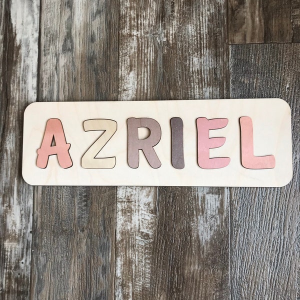 WOODEN NAME PUZZLE - 010101 - Personalized Name Puzzle - Full Color ...