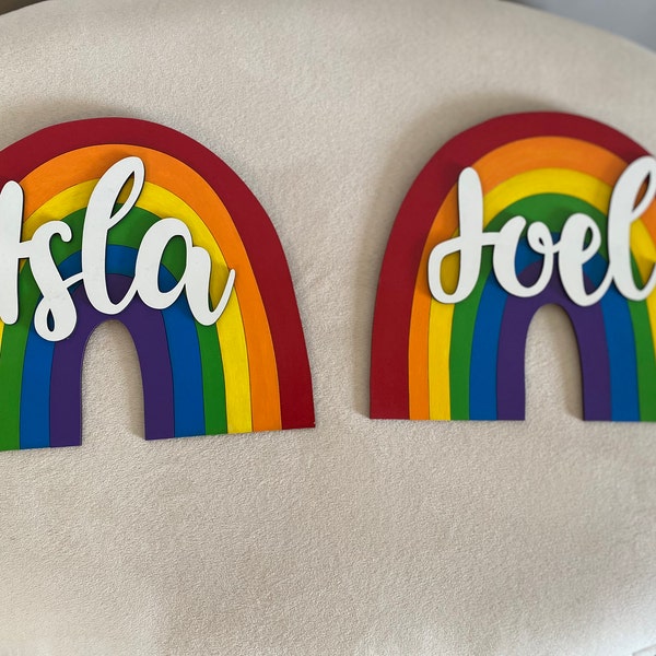 Personalized Rainbow Name Sign - Rainbow Baby Nursery or Kids Room ...