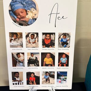 Printable One Year of Photo Poster Template, Modern 1st Birthday ...