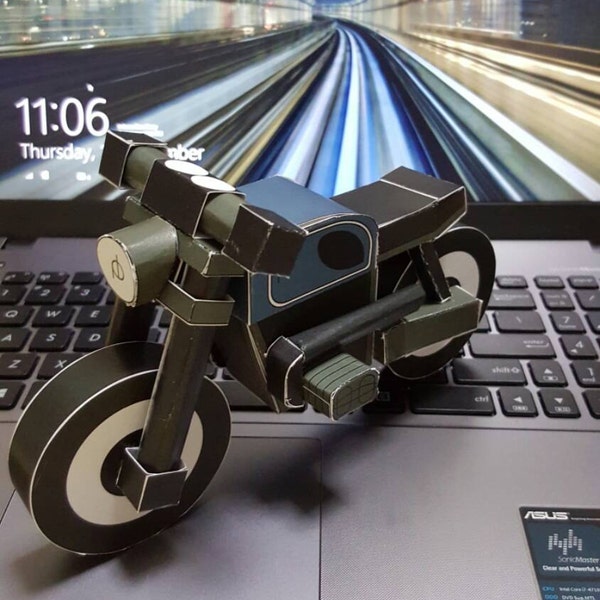 BLUE Paperbikes V1 - Papercraft Bike Paper Model Kit - Mountain Bicycle ...