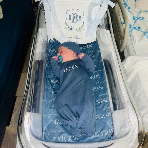 Custom Stork Baby Hospital Banner | Embroidered Birth Announcement ...