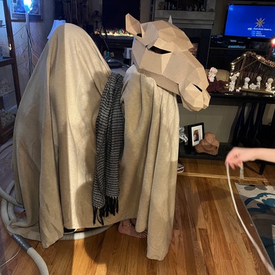 Camel Low Poly Mask, DIY Poligonal Mask Camel, PDF Template for 3D ...