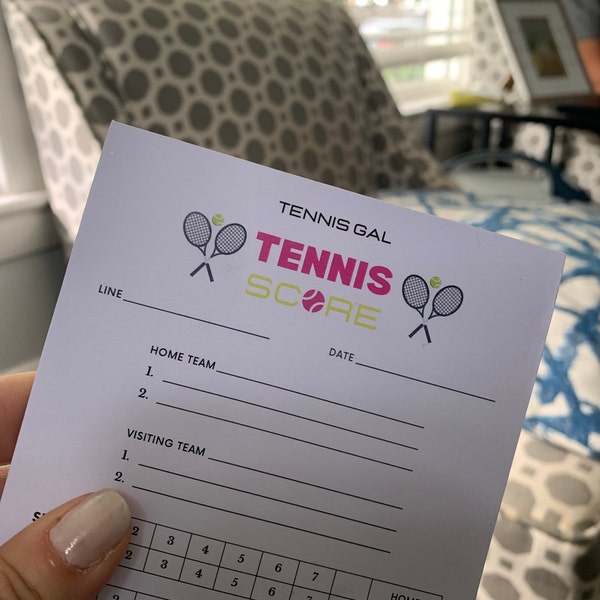 TENNIS SCORECARD PAD, Tennis Match Score Card Sheets, Cute Tennis ...