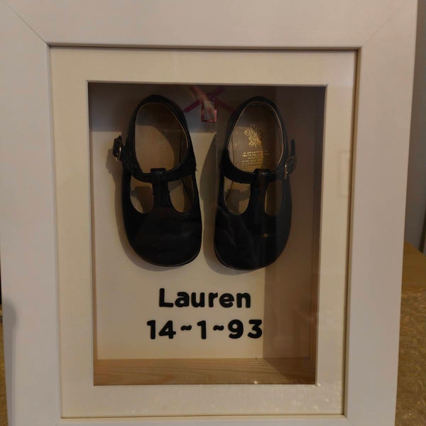 Rectangle White Wooden Shadow Deep Box Display Frame Choose Size Mount ...