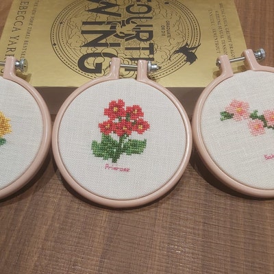 20 Tiny Cross Stitch Flowers Set , Mini Cross Stitch Rose Sampler ...