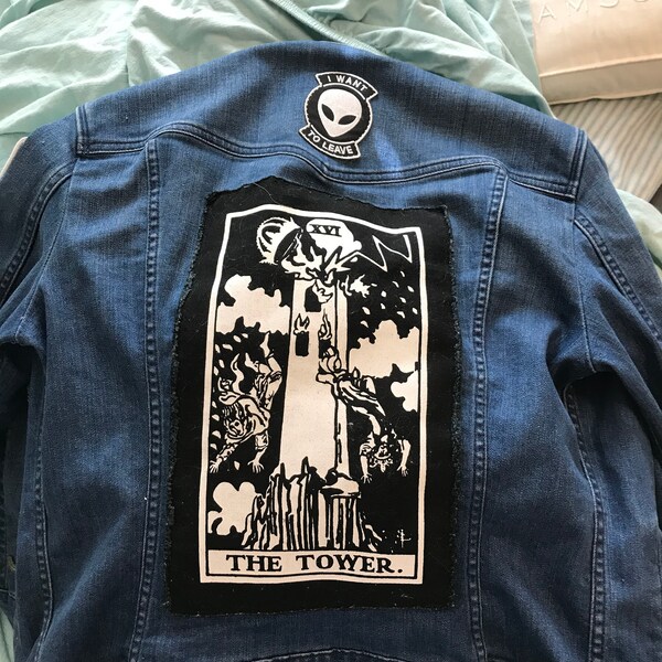 The Tower Tarot Card Back Patch // Tarot Patch // Tarot Backpatch ...