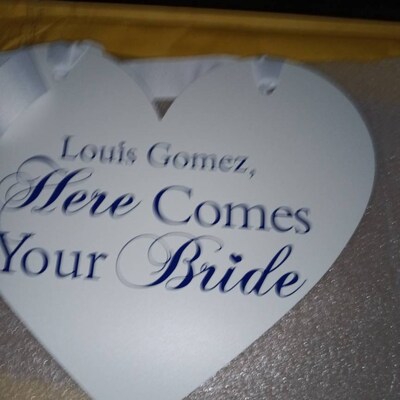 Wedding Heart Sign Personalized here Comes Your Bride Heart Sign - Etsy