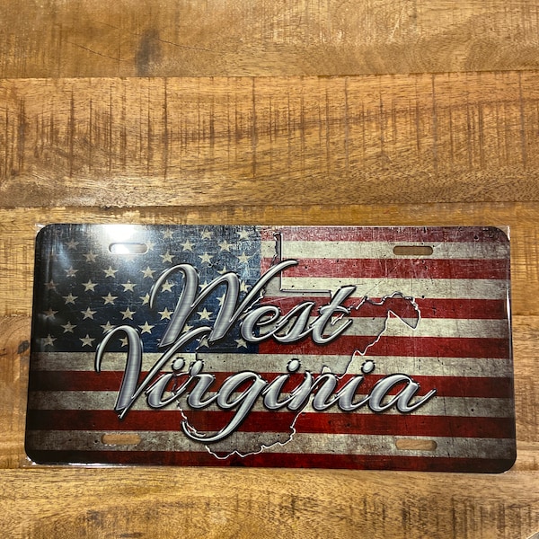 WV - West Virginia - Custom License Plate - Flags - Etsy
