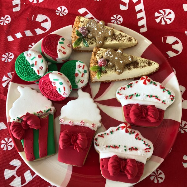 Sets of Fake Cookies, Christmas Cookies, Peppermint Twist Cookie, Faux ...