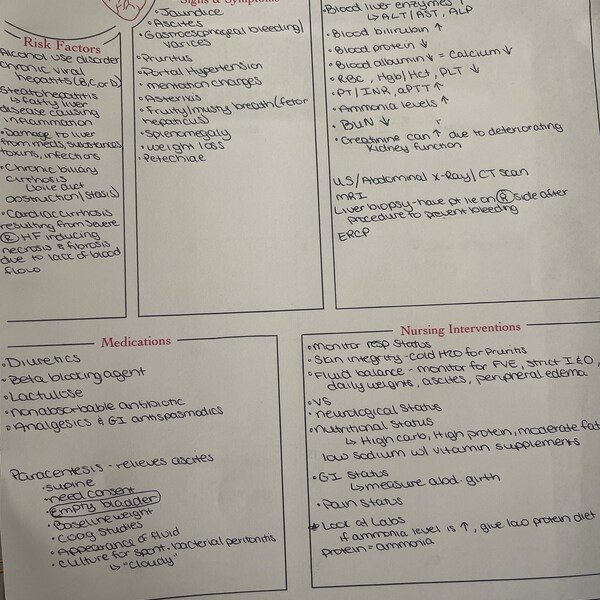 Disease, Patho, Nursing Notes, Template, Concept Map - Etsy