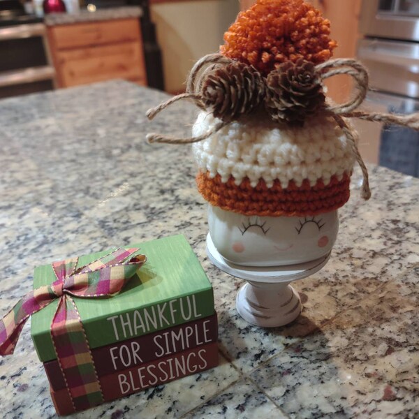 Fall Pinecone Marshmallow Mug Hat, Marshmallow Mug Topper, Fall Mug Hat ...